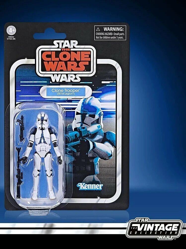 Фигурка Hasbro Star Wars, коллекция Vintage: Клон-солдат 501-го легиона (Войны клонов), 3,75 дюйма