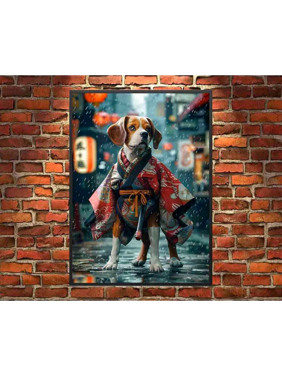 Самурай-пес породы Бигль 2, Плакат 30x42см