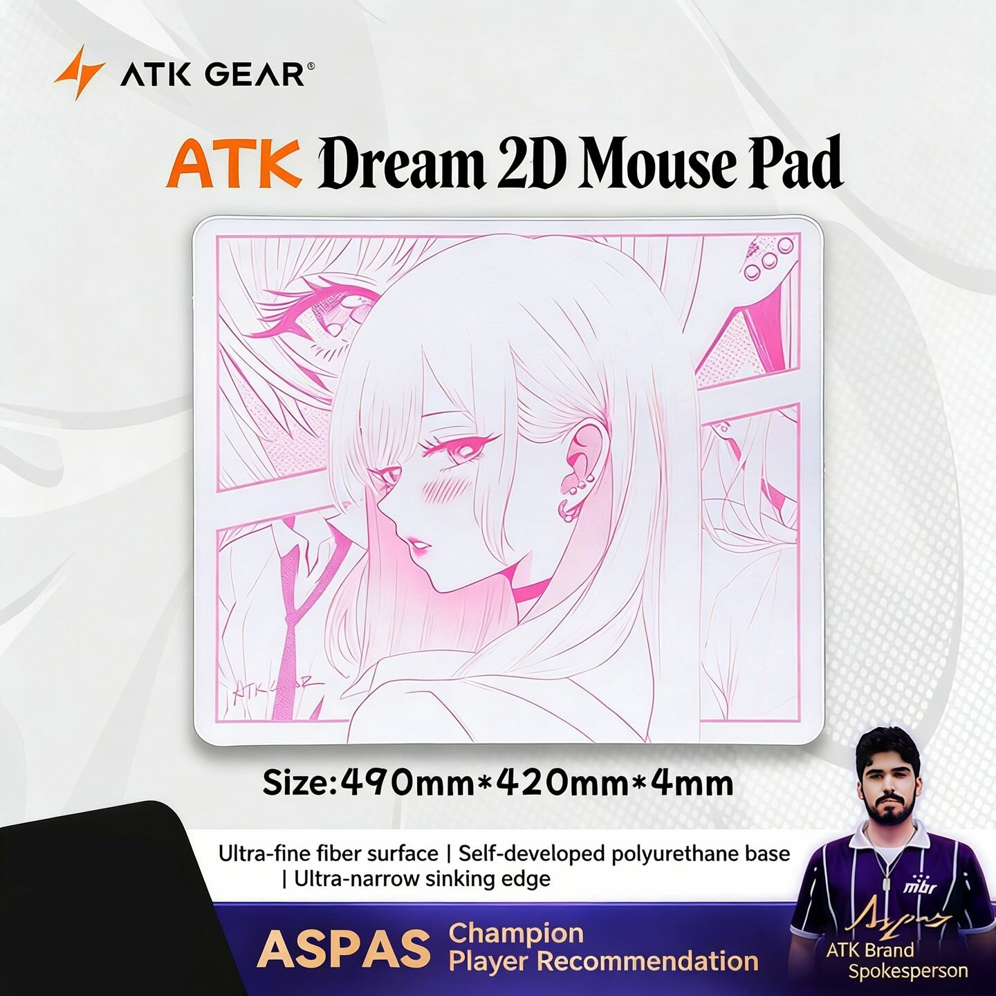 ATK Dream Аниме-коврик для мыши Очень большой 490x420x4 мм