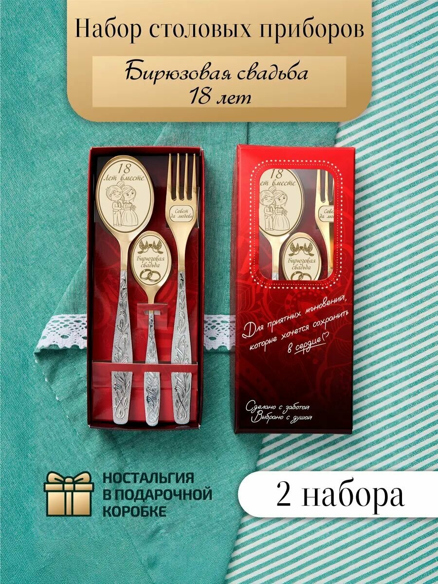 Подарок на годовщину свадьбы 18 лет Бирюзовая