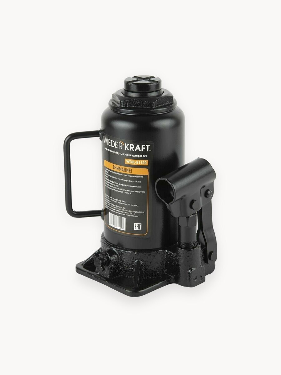 Домкрат автомобильный Бутылочный Гидравлический 12т высота 230 мм, ход штока 155 мм WIEDERKRAFT WDK-81120