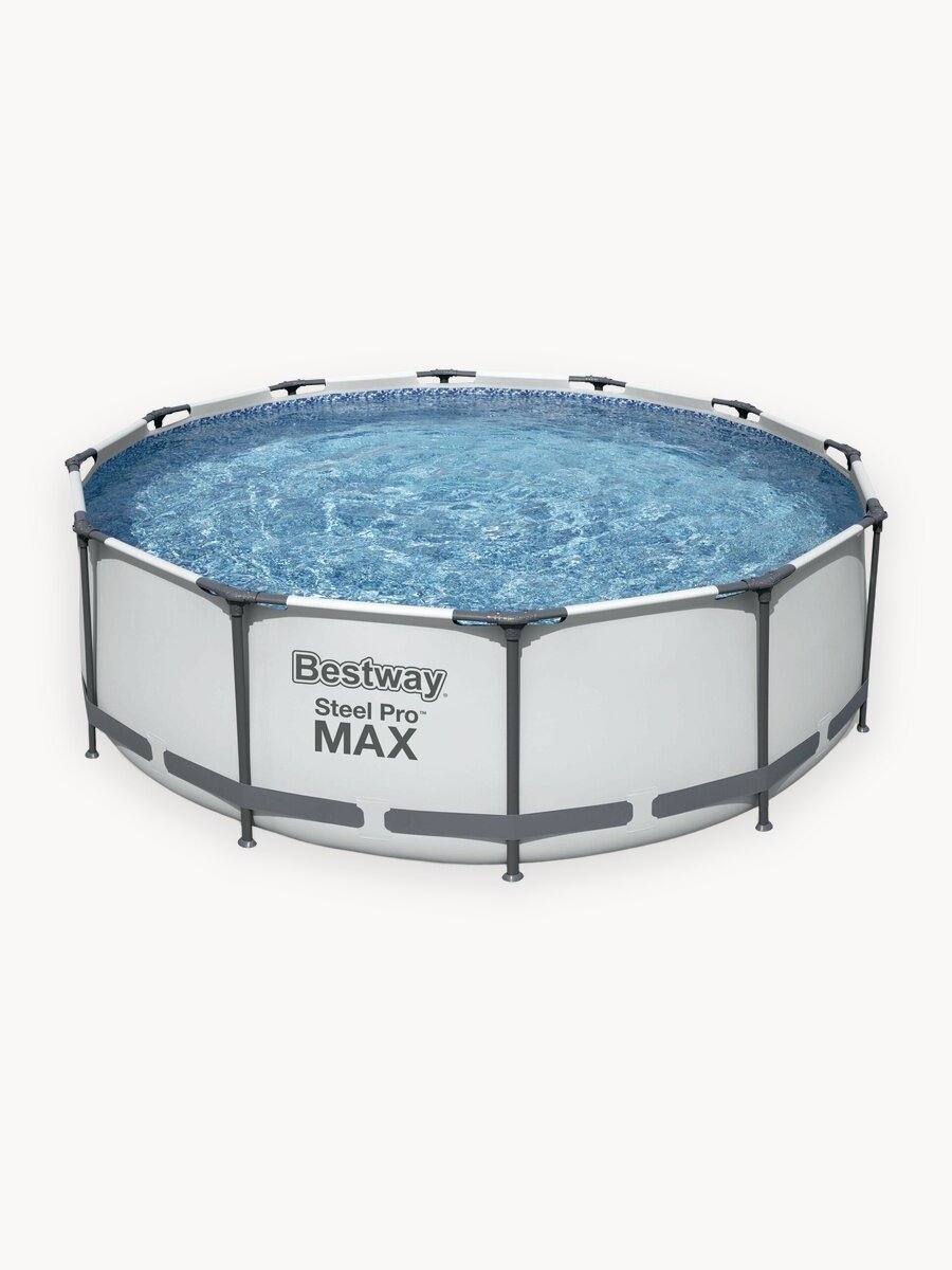 Бассейн каркасный (BESTWAY, фильтр + насос 2006 л/ч, лестница, 366 х 100 см, 9150 л, 56418 BW)