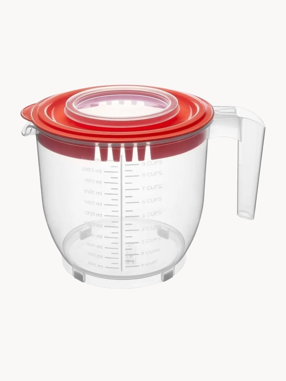 Ёмкость с ручкой для взбивания и смешивания Elfplast, для миксера/блендера, 2.2 литра.