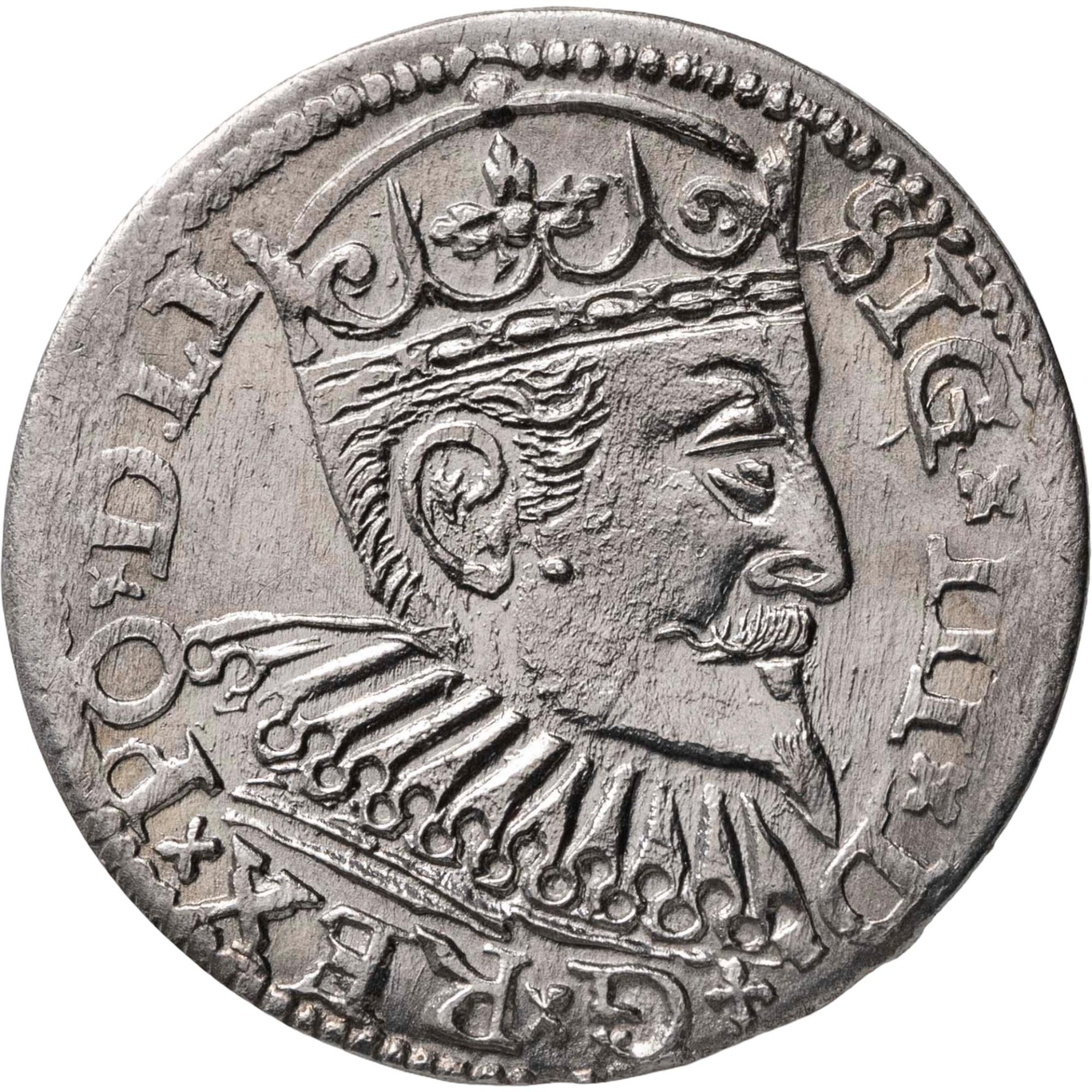Речь Посполитая, Ливония 3 гроша 1597 Сигизмунд III, Серебро, в сохранности UNC