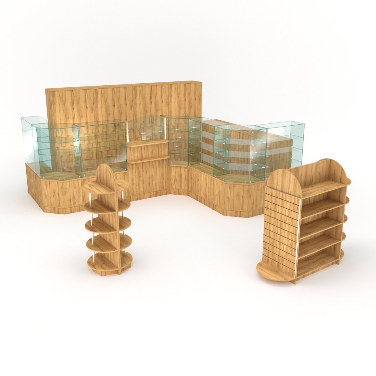 Комплект мебели для Аптек №5, Дуб Золотистый. Производитель товара - компания Westcom.