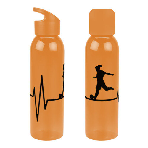 Бутылка для воды «В ритме сердца: футбол. Подарок футболисту.» (оранжевый)