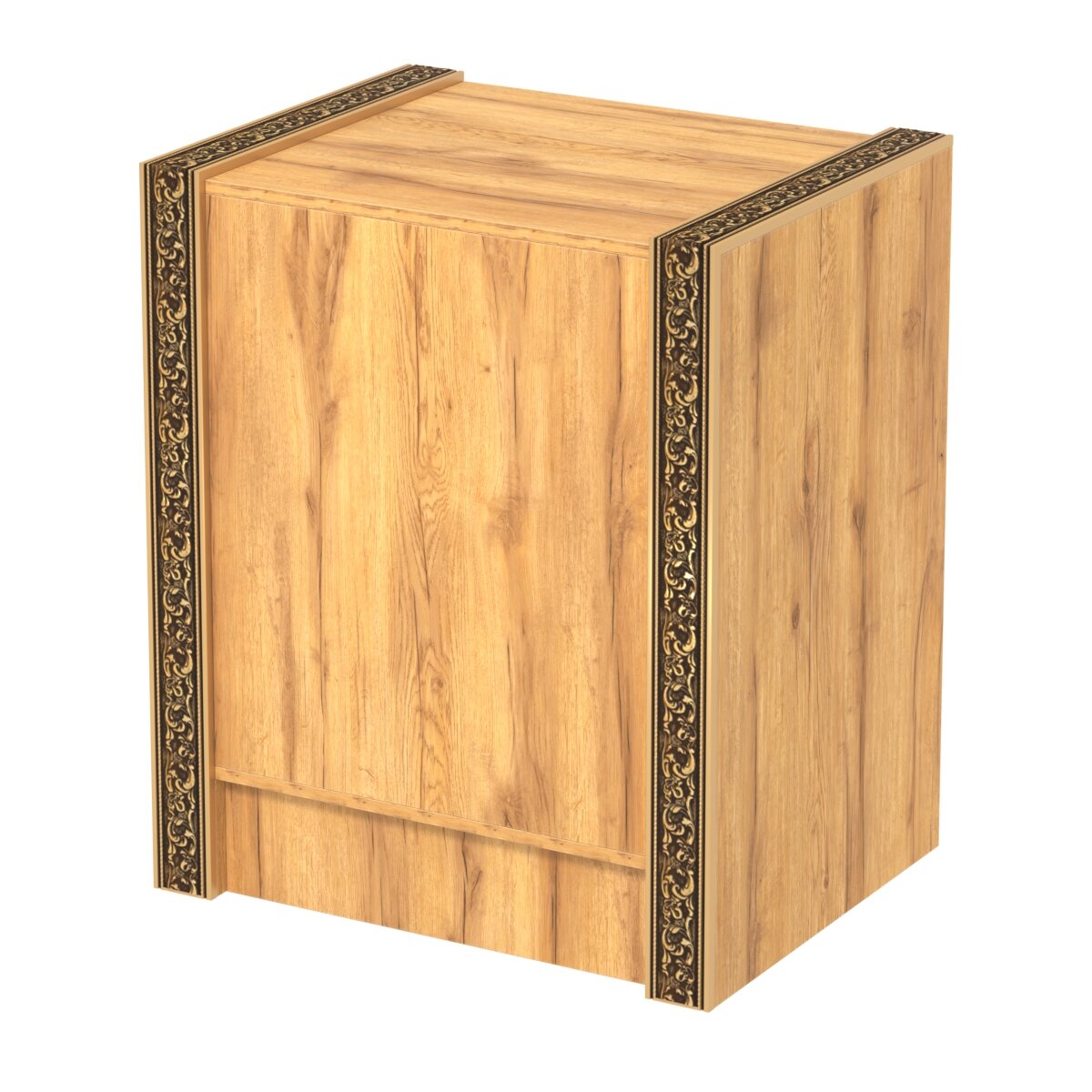 Недорогой прилавок полностью глухой с декоративными молдингами №ПДМ-5-600, Дуб Золотистый