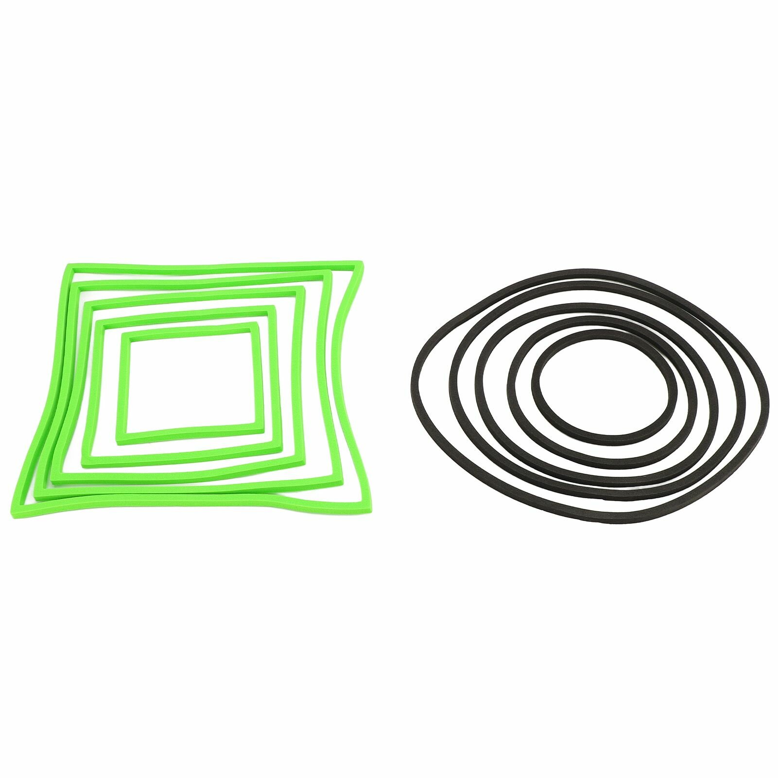 10 шт. плавающих растений для аквариума, 5 черных круглых, 5 зеленых квадратных, 8-20 см, кольца для кормления рыб из ЭВА