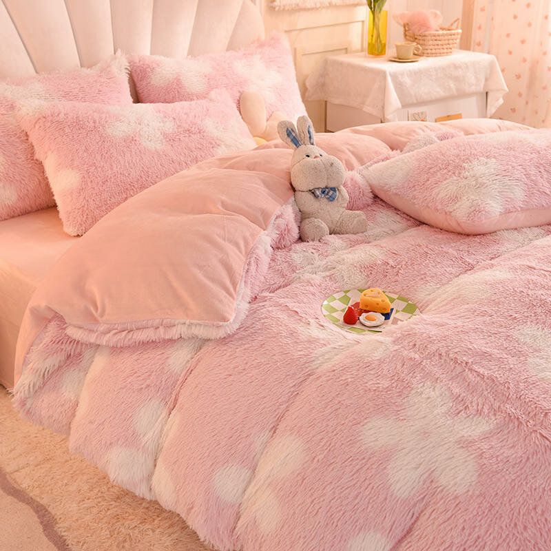 Постельное белье Rong Suan Falai Fleece Golden Eagle Milk Four Seasons, норковая шерсть, 4 предмета