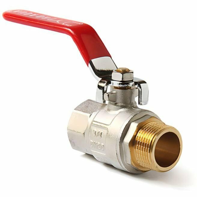 Шаровый кран никелированный 1 дюйм для водоснабжения с ручкой Vieir VR202-03