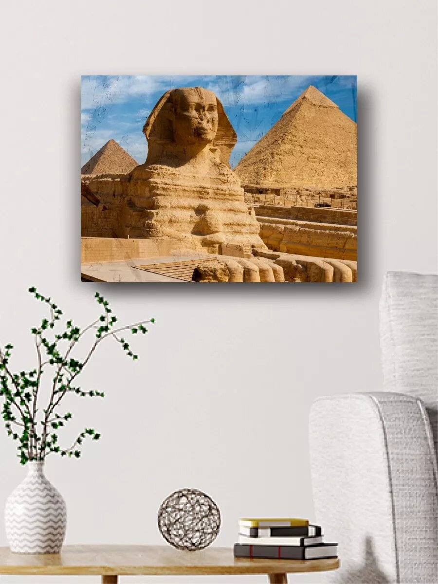 Картина на дереве OSB "Пирамиды Гизы, Египет"