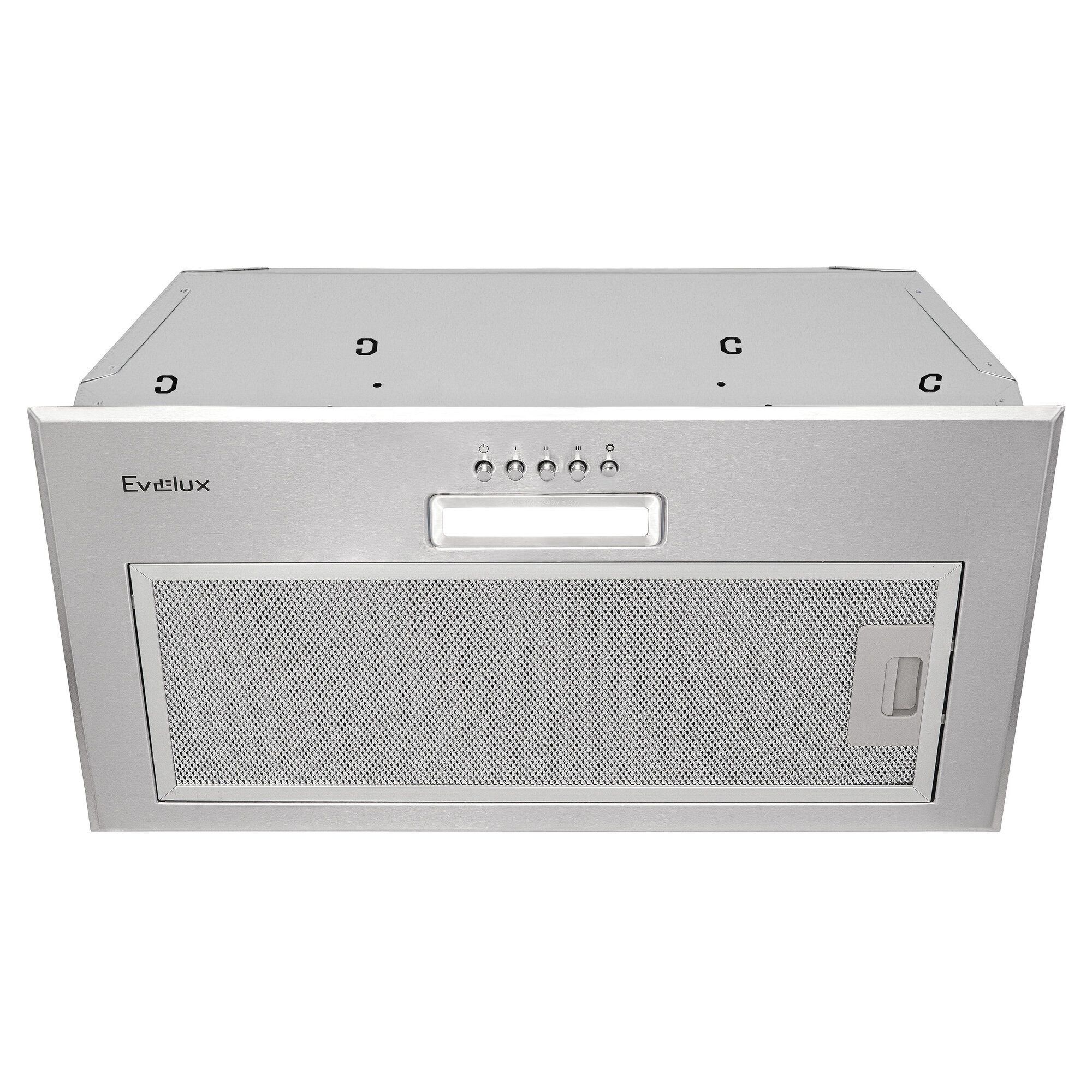 Полновстраиваемая вытяжка Evelux Dino 60 X ширина 60 см, производительность 750 м3/ч, 3 скорости, нержавеющая сталь