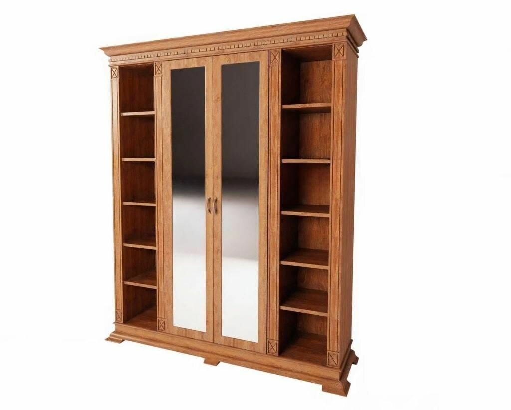 Шкаф Верди №250 из Массива сосны, 180х50х220 см, классический орех 2