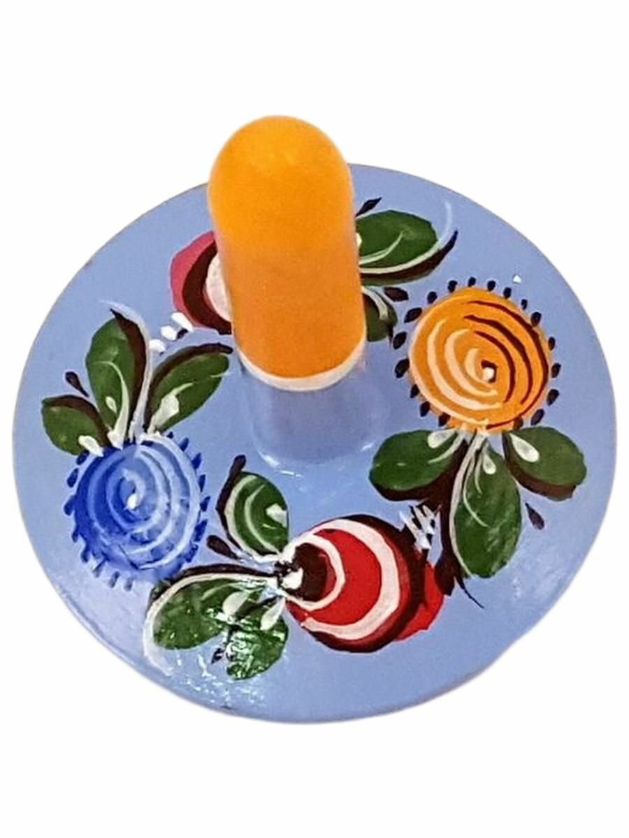 Статуэтка авторская, Сувенир Волчок-2, Городецкая роспись, ручная авторская работа