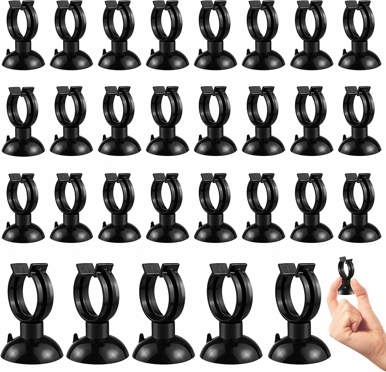 30 аквариумных присосок, экологически чистые зажимы из ПВХ для обогревателей, термометров и водопроводных труб (черные)