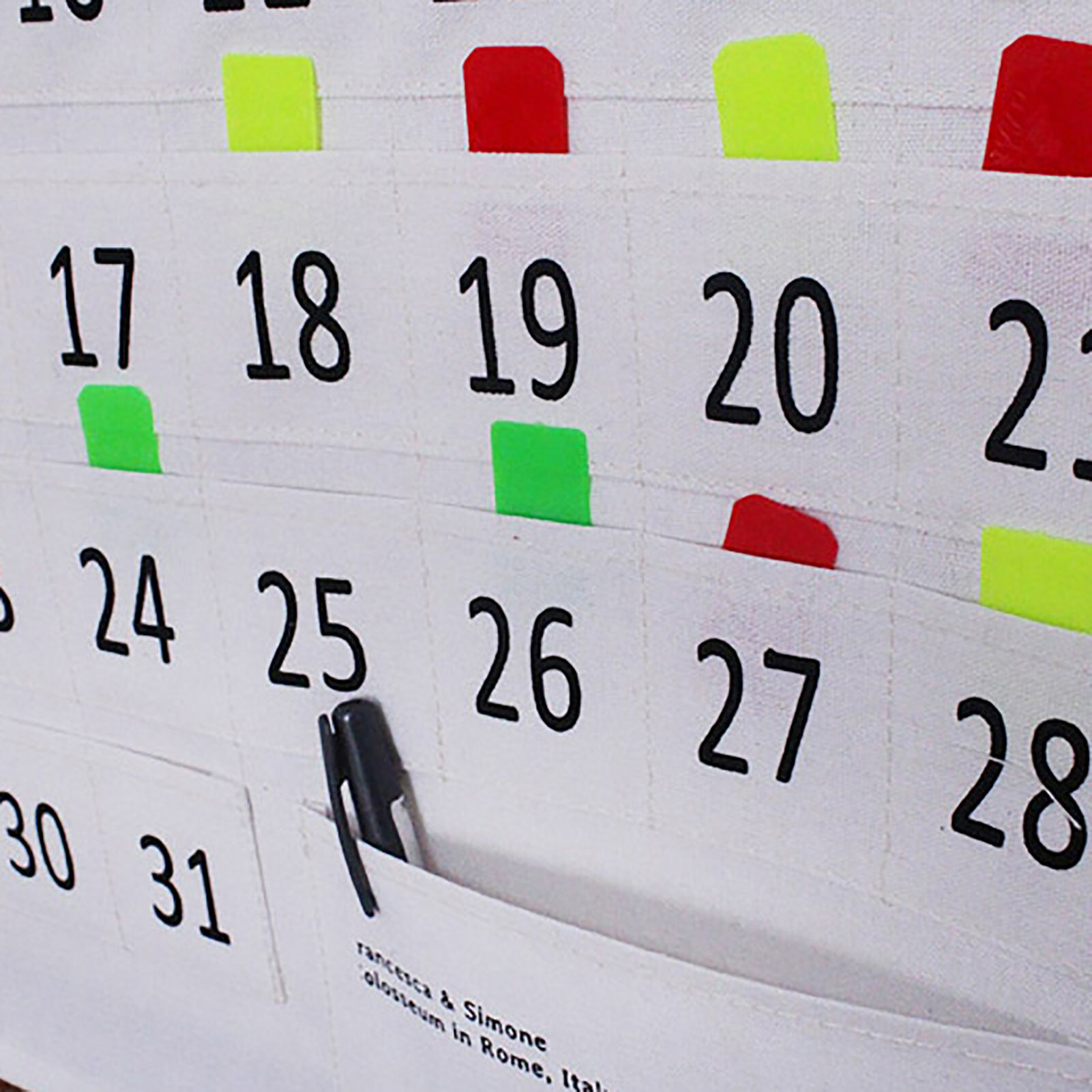 Карманный календарь с нумерацией, хлопок и лен, утренняя проверка, карманный блокнот для классной комнаты, настенный органайзер-календарь, большой 31 карман