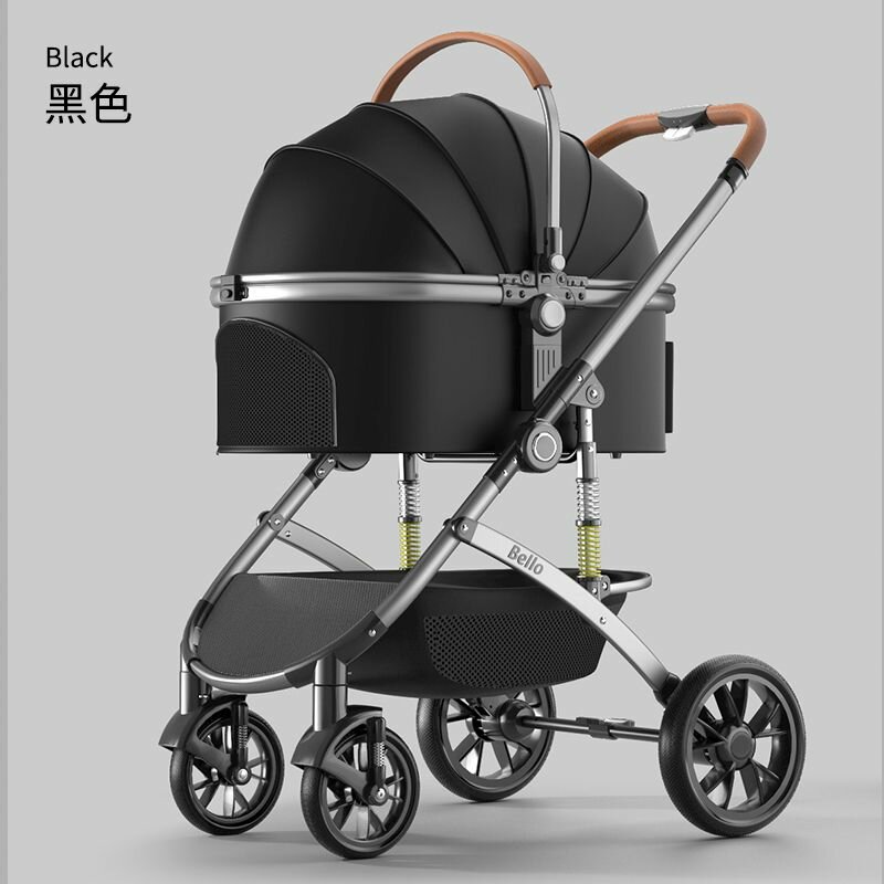 Bello - высококачественный алюминиевый сплав, коляска для кошек, собак, домашних животных, улучшенная амортизация, поворотные передние колеса, съемная и складная, максимальная грузоподъемность 20 кг