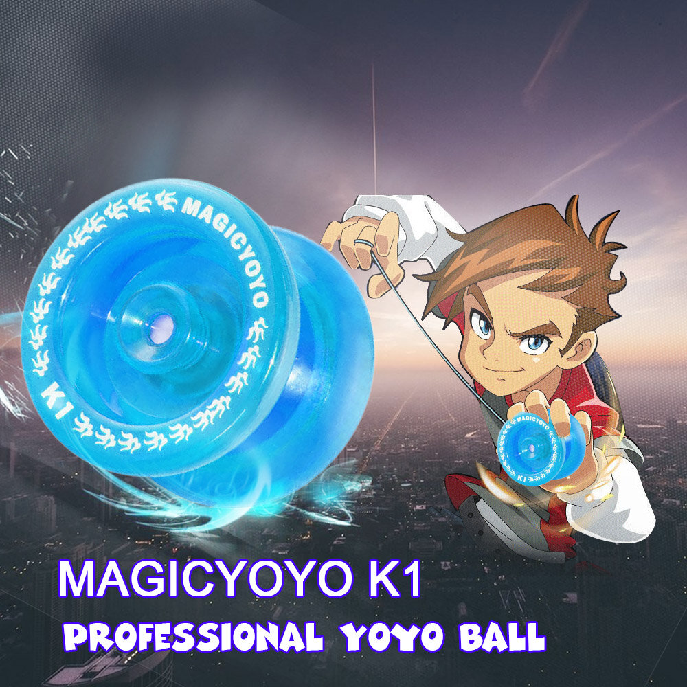 MAGICYOYO K1 Spin Yo-yo из ABS с подшипником 8 Ball KK, нить для вращения для детей, материал ABS, вес 65 г, возраст 8+, диаметр 51.03 мм, ширина 41.01 мм, ширина зазора 4.38 мм, подшипник вогнутый, размер подшипника 6.35 мм * 12.7 мм * 4.76 мм (C), трюк