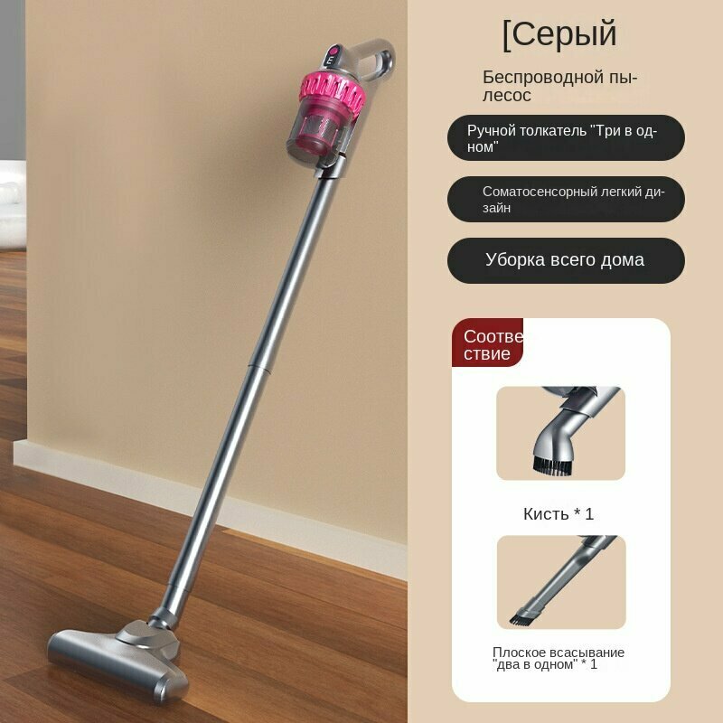 Беспроводной пылесос 4-в-1 | UV-лампа против клещей | Для пола и ковров