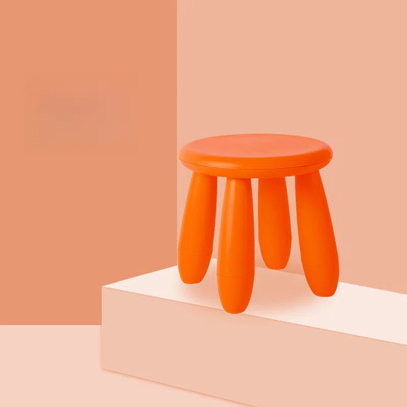 Табурет икеа маммут 70382326, детский, полипропилен, безопасный, оранжевый, 30х35х30 см