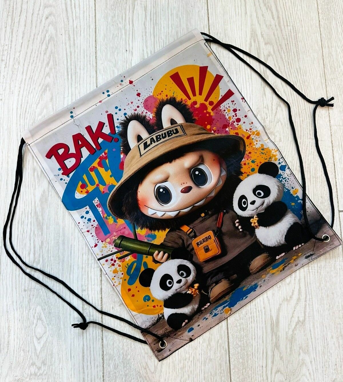 Мешок-сумка для сменной обуви " Лабубу -4 ".