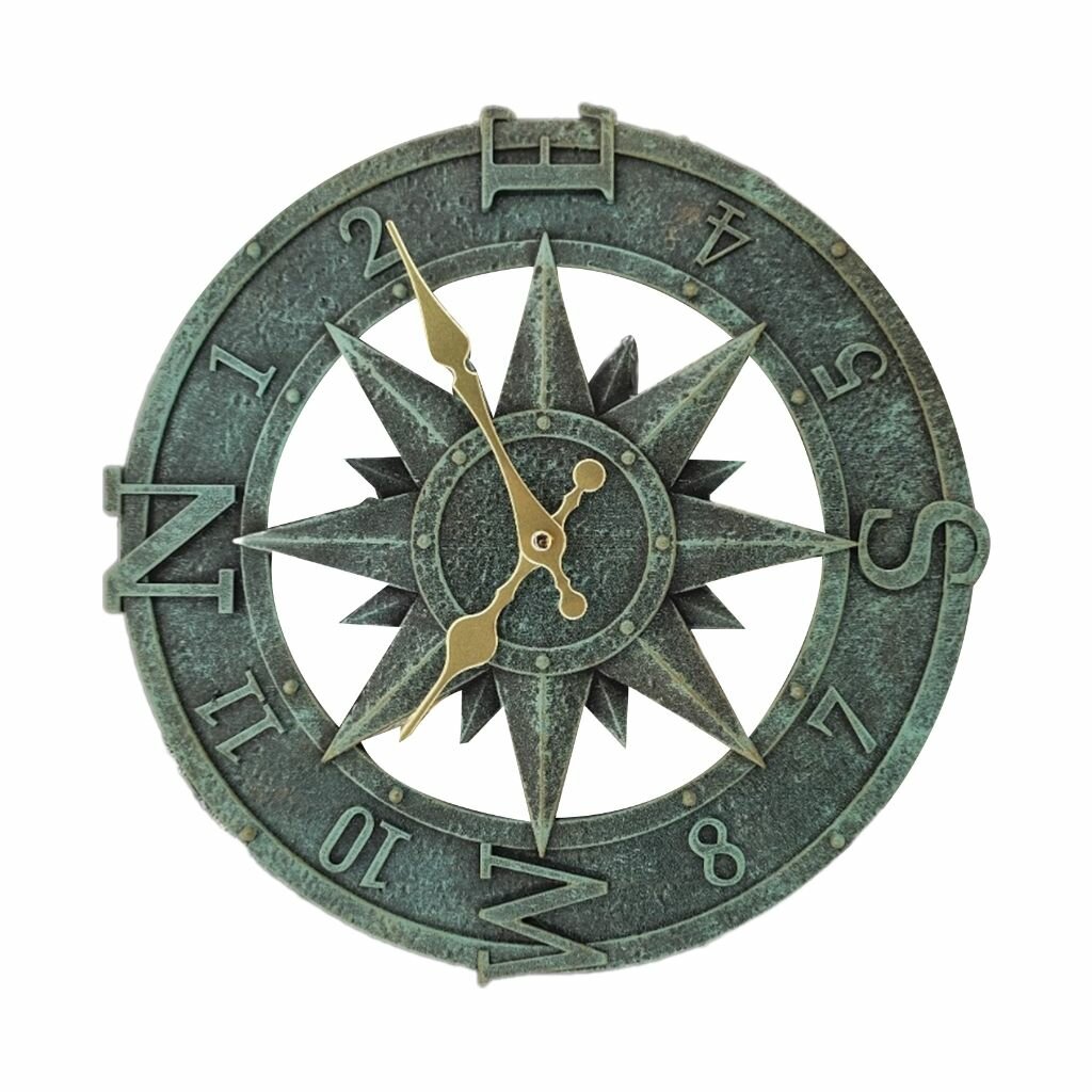 Винтажные 12-дюймовые водонепроницаемые настенные часы с компасом, тема для дома и офиса, подвесной уличный стиль