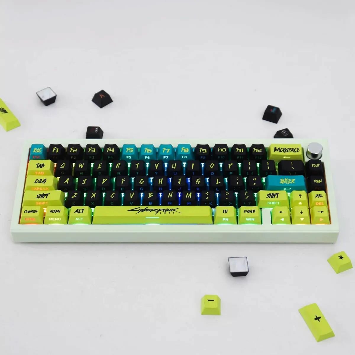 Кейкап для механической клавиатуры, keycap, киберпанк, cyberpunk 130 клавиш