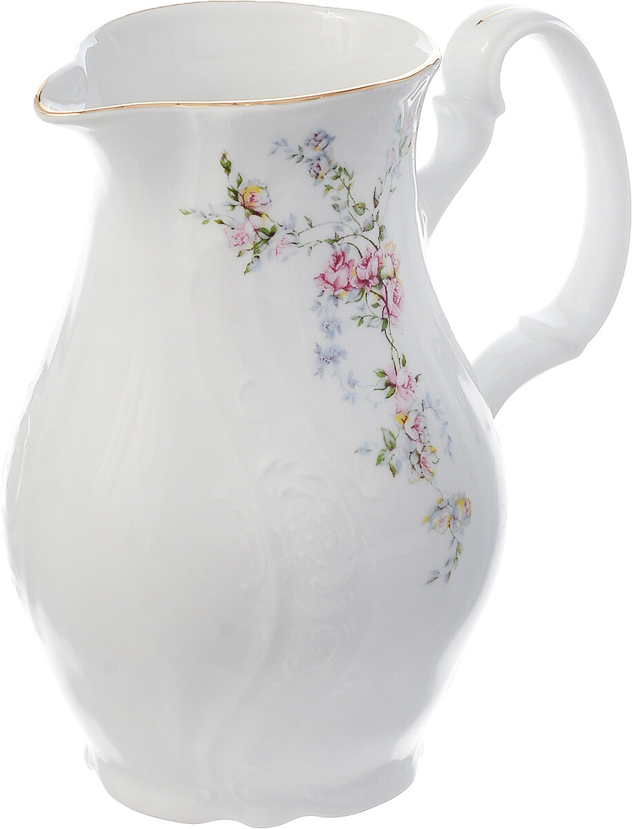 Кувшин 1000 мл; "Bernadotte", декор "Дикая роза, отводка золото", Thun/ БТФ0689