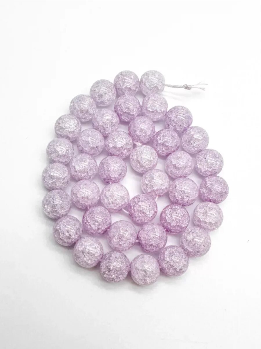 0929 Сахарный кварц сиреневый 1 нить бусины 10мм для поделок