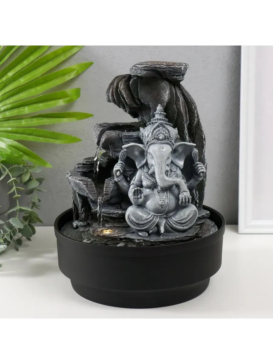 Фонтан комнатный "Ганеша в каменном гроте" 21х21х28 см
