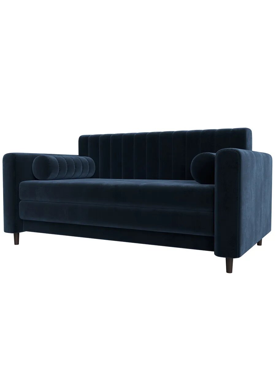 Диван прямой Браун со спальным местом 137х199 см, на ножках, две декоративные подушки, велюр