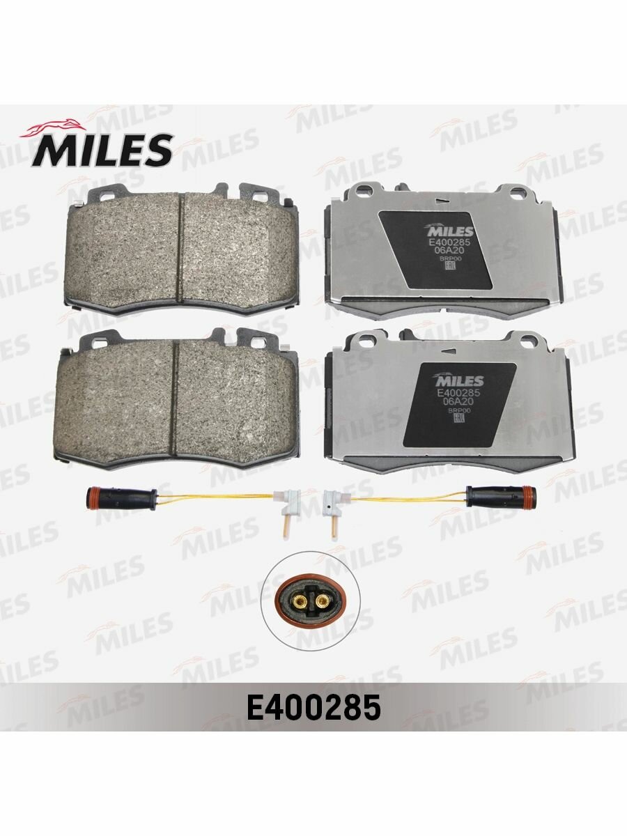 Тормозные колодки дисковые передние (с датчиком износа) MILES E400285 для MERCEDES-BENZ С, CLK, CLS, Е