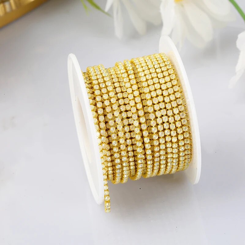 PEESOM Новинка! Стеклянная отделка со стразами мокко, цепочка на чашку, блестящий опал, цепочка со стразами, швейная аппликация, отделка кристаллами для платьев