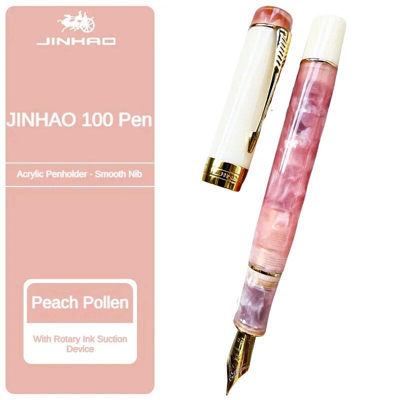 JINHAO 100 Centennial перьевая ручка золотая зажим Розовый, М, Sakura Pink