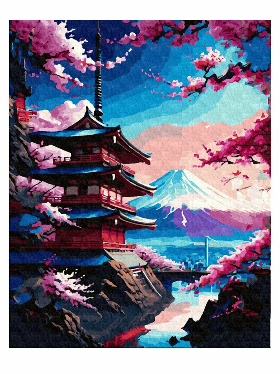 Картина по номерам 40x50 см, Светящаяся, Утро Фудзи