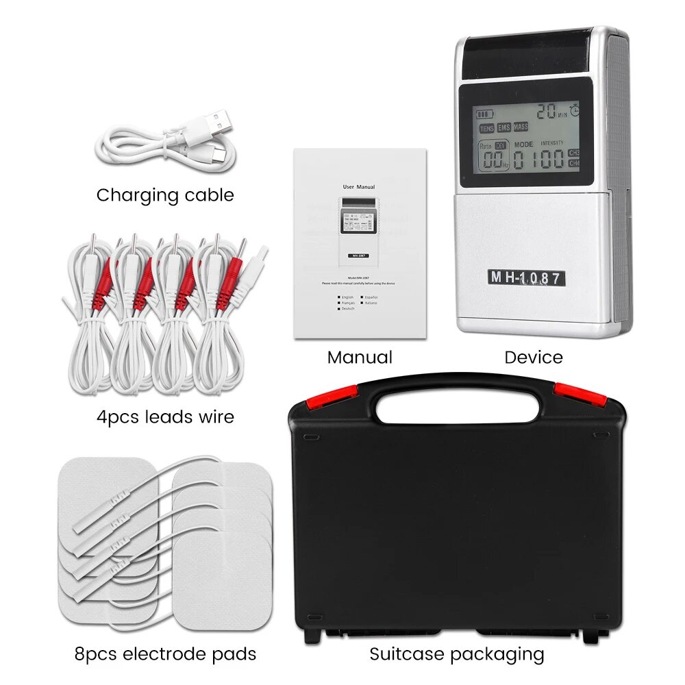 JBMBHC 4-канальный электромассажер для тела Silver with Suitcase