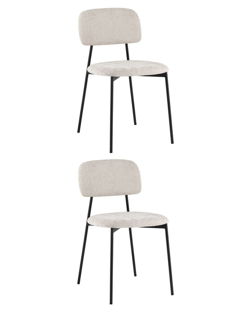 Stool Group Комплект из двух стульев Chao рогожка светло-серый ножки металл черные, 78*43*49 см, арт. УТ000040820