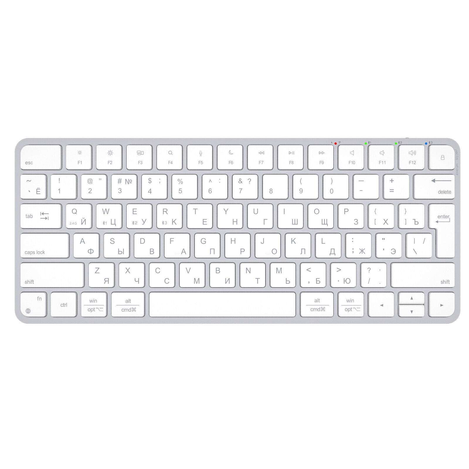 Низкопрофильная беспроводная клавиатура Meetion K210MW ножничная, белая