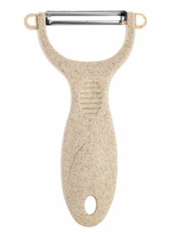 Овощечистка LARA LR07-34, с горизонтальным лезвием, нерж. сталь, волокно рисового дерева, 17 см