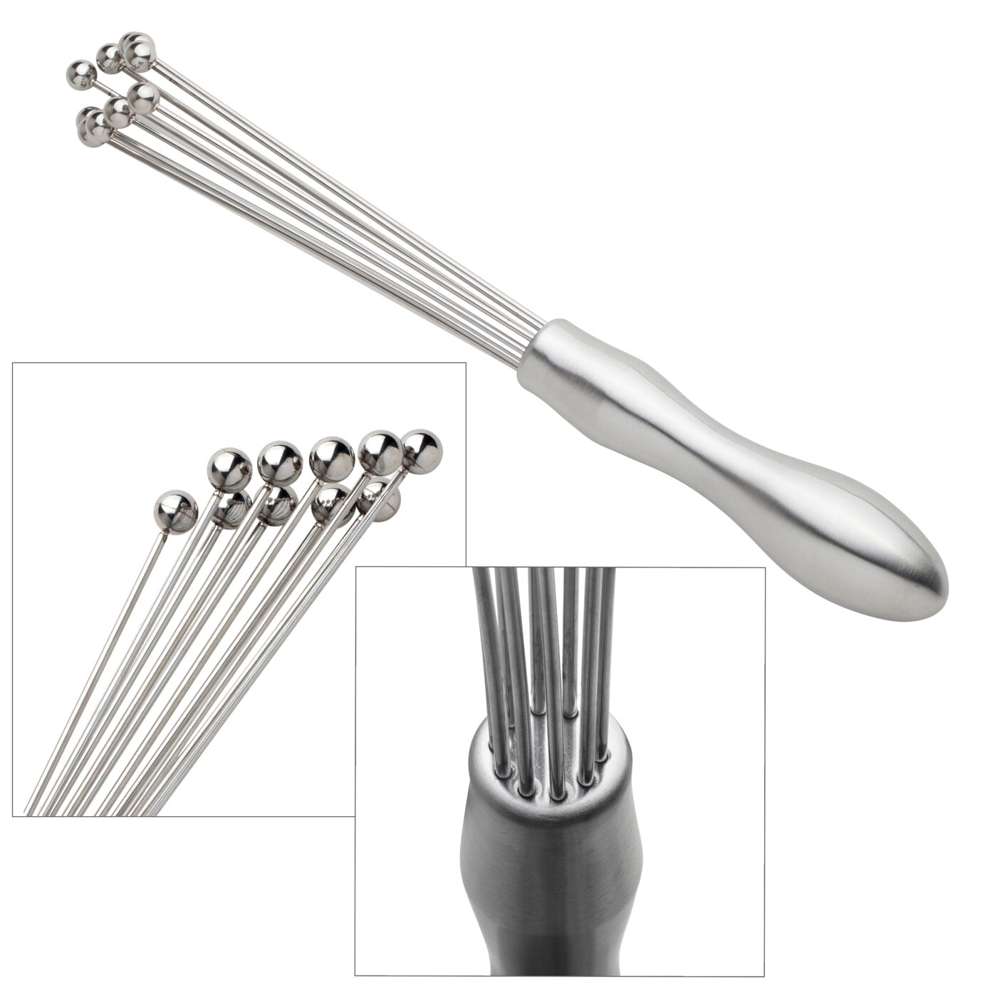 Венчик из нержавеющей стали Kamille КМ-5069 с прямыми прутками и шариками