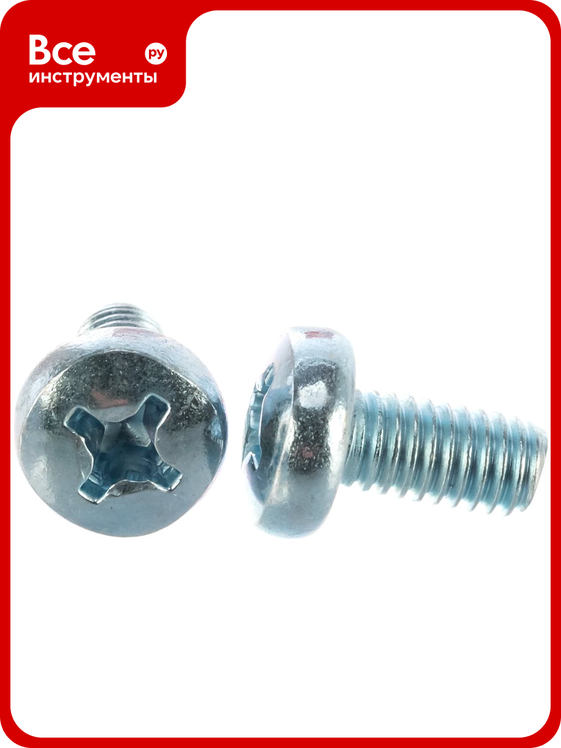 Винт Tech-Krep/Zitar DIN7985 с полукруглой головкой, оцинкованный М6х12 12 шт - пакет 126579