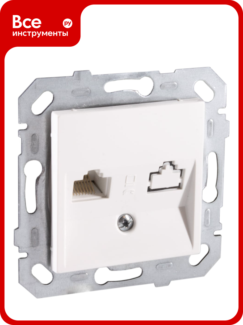 Розетка компьютерная встраиваемая Netelsan RJ45 UTP cat 5e, цвет белый M. U. DAT.30000