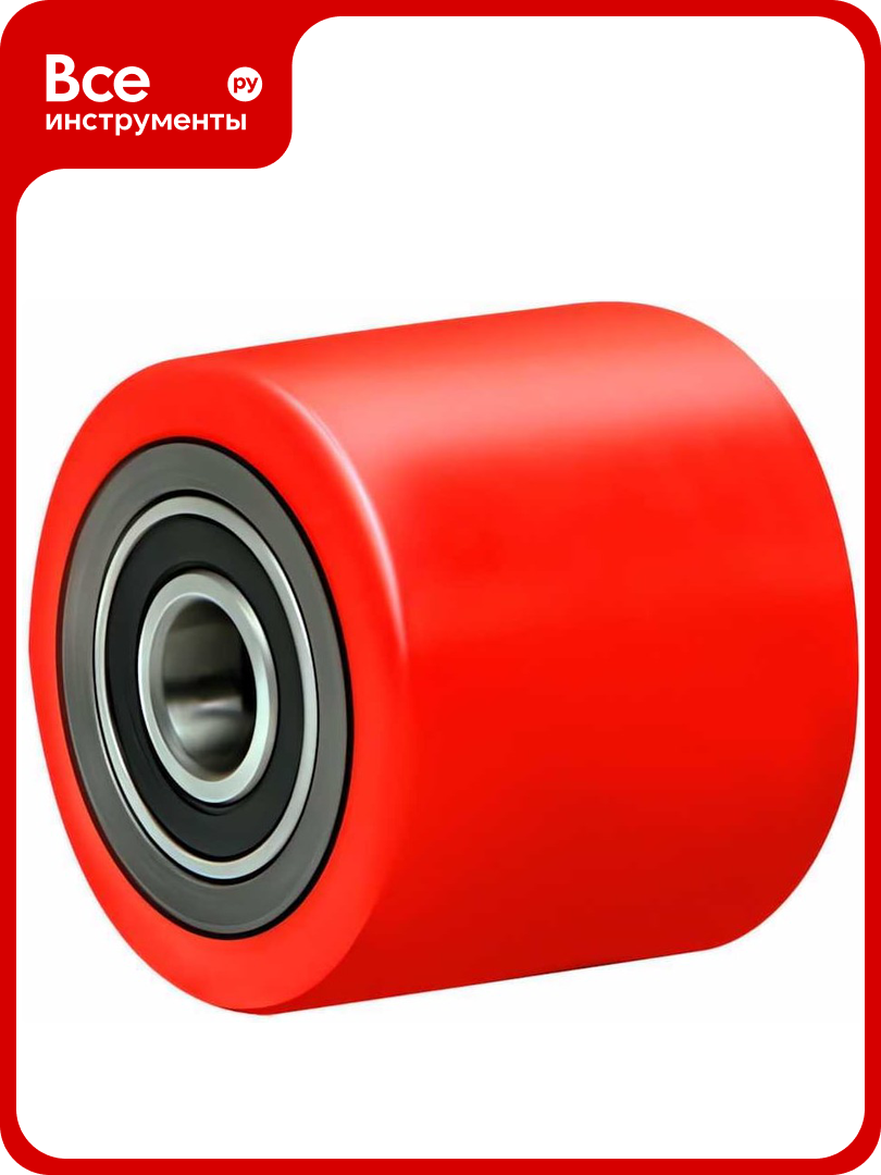 Ролик из прочного полиуретана для гидравлических тележек с грузоподъемностью до 550 кг, диаметром 80 мм и толщиной 70 мм, для легкого перемещения тяжелых грузов