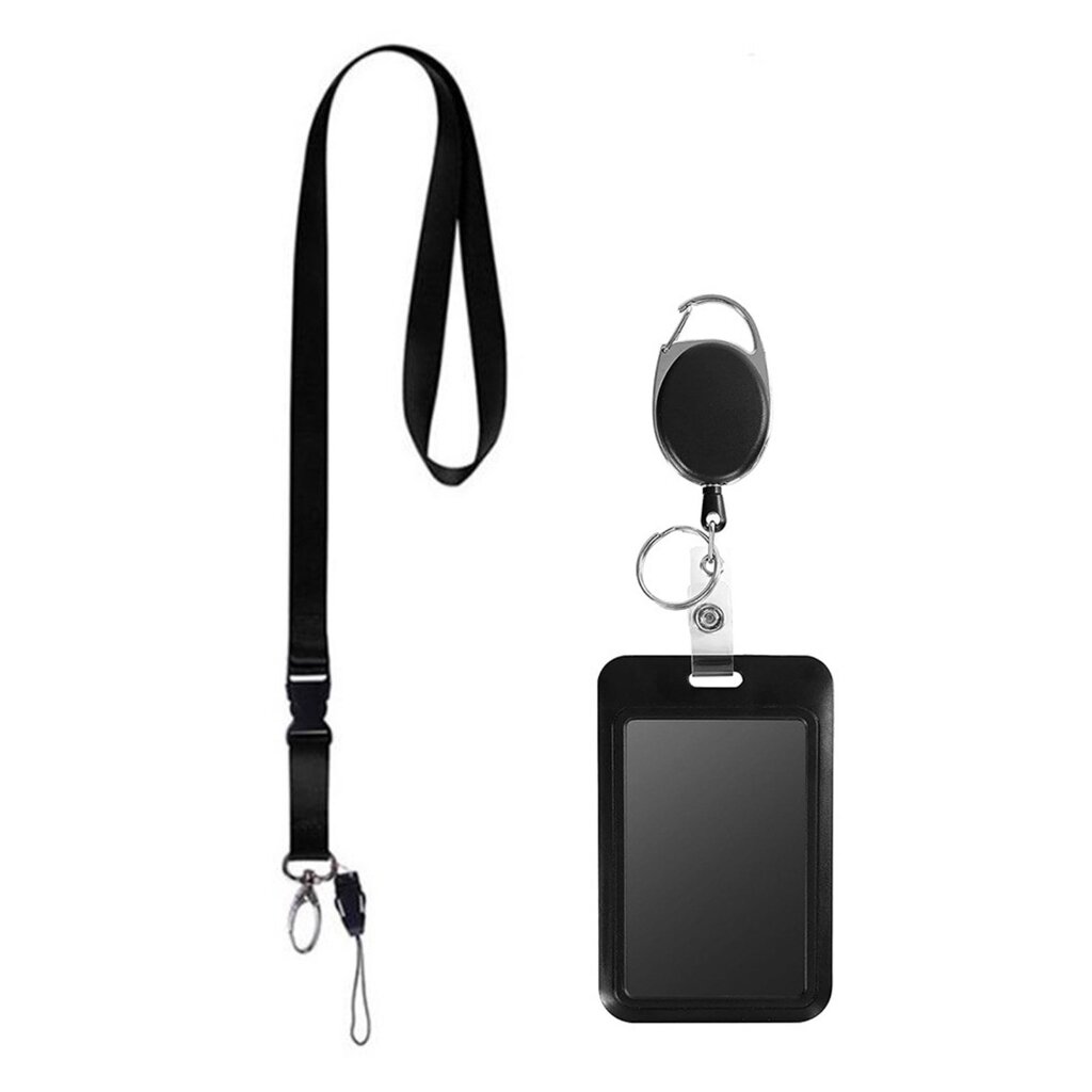 Retractable Lanyard Badge Holder Name Card Holder with Lanyards Retractable Reels Clip Retractable Keychain Badge Holder