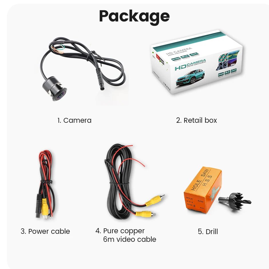 GreenYi AHD1080P Автомобильная камера заднего вида спереди 170 ° Объектив «рыбий глаз» Full HD, камера заднего вида ночного видения, универсальная G301, 3AAHD301