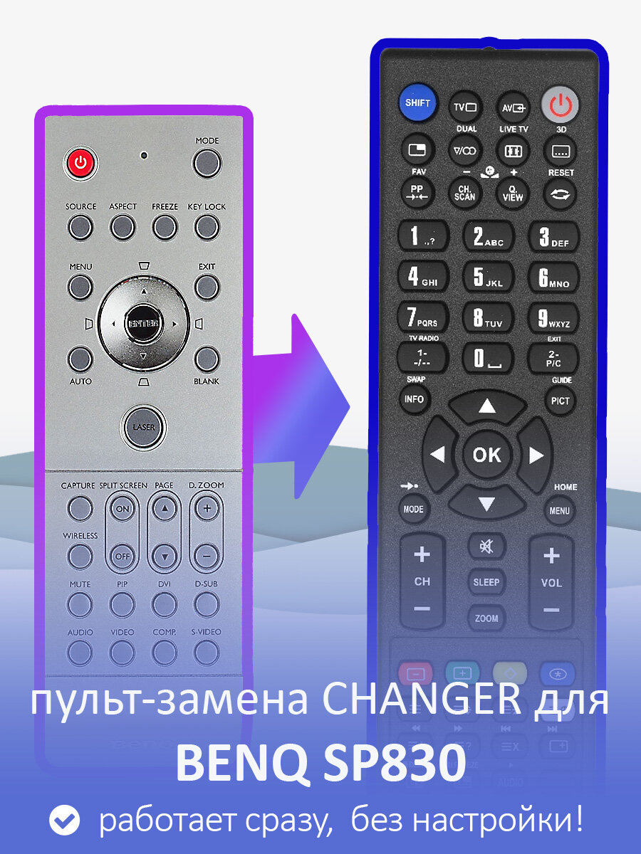 Пульт-замена для BENQ SP830