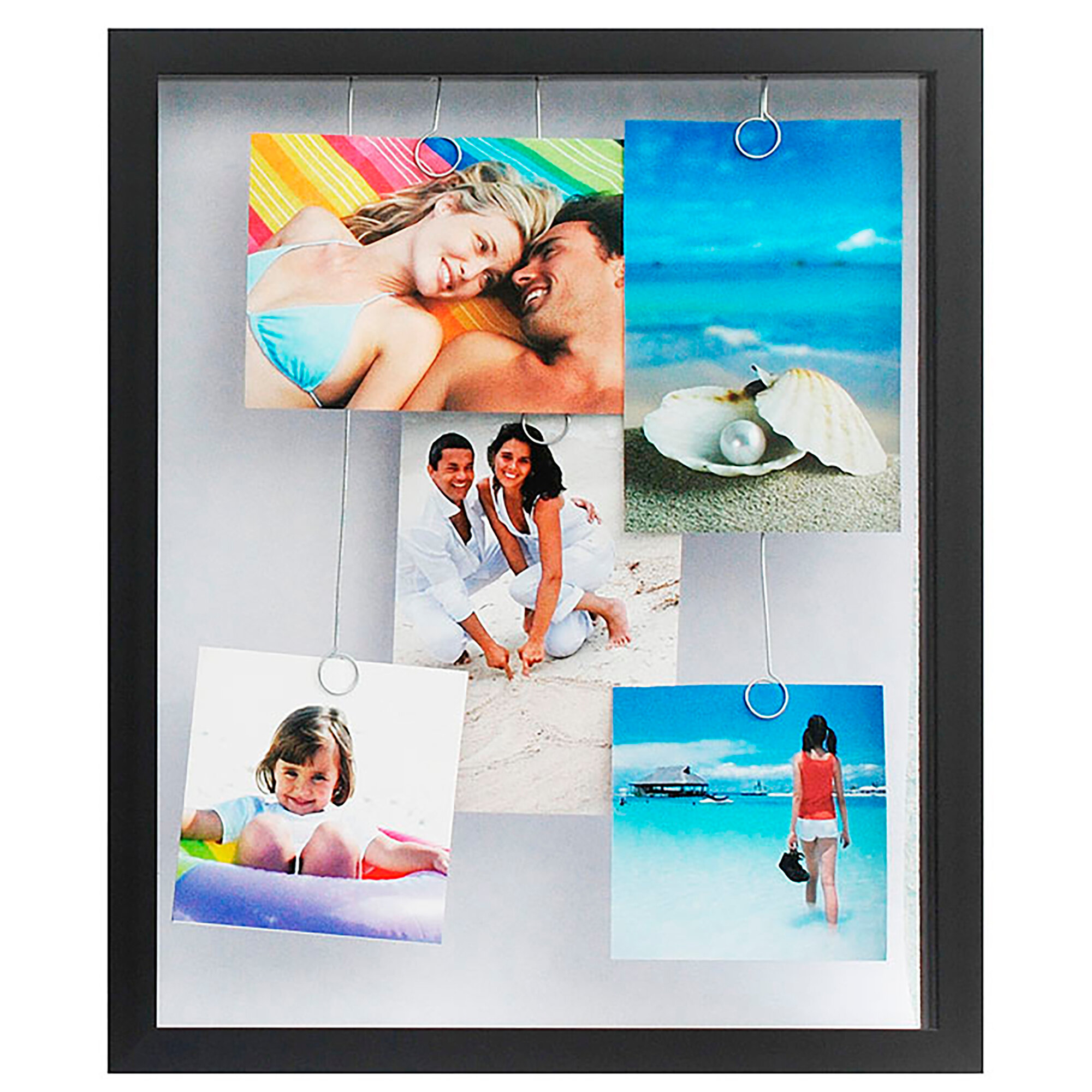 200-BF Фоторамка комбинированная черная / рамка для фото ТМ "Белоснежка" / фоторамка со стеклом