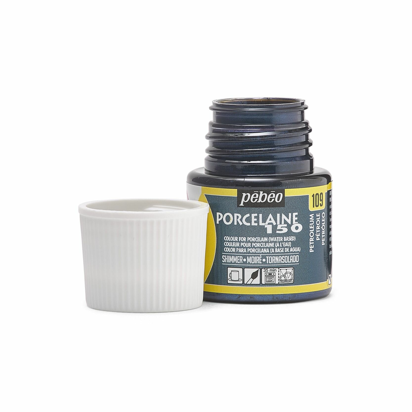 PEBEO Porcelaine 150 краска по фарфору и керамике под обжиг, металлик 45 мл, Нефтяной муар 024-109