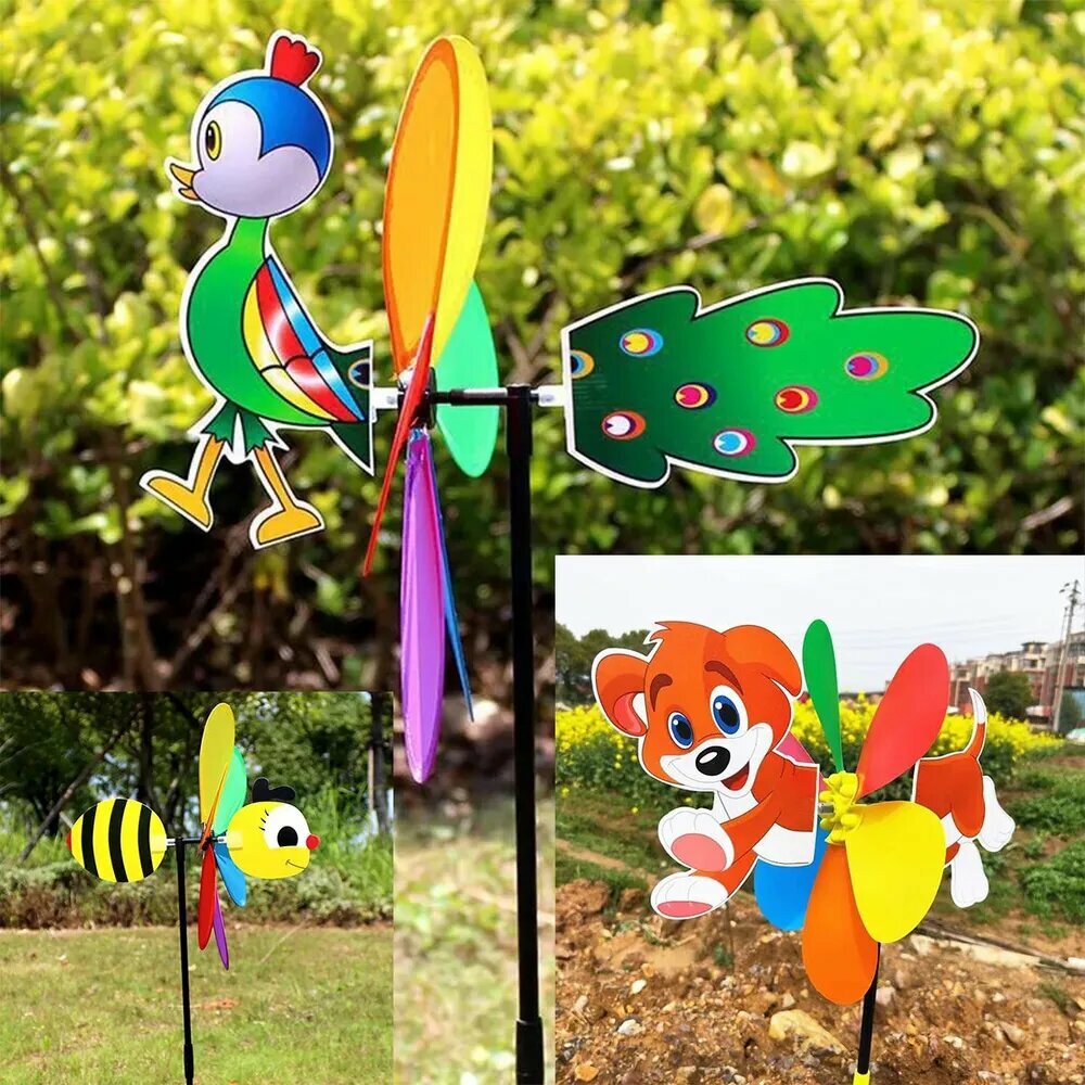 Новый трехмерный мультфильм ветряная мельница, красочные пластиковые игрушки маленькая ветряная мельница