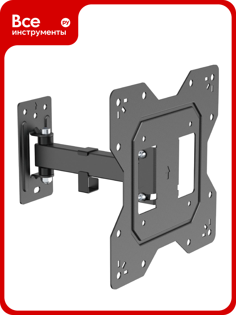 Кронштейн UNITEKI fm1802bn для телевизора или монитора, крепление на стену, наклонно-поворотный, диагональ 23-43 дюйма